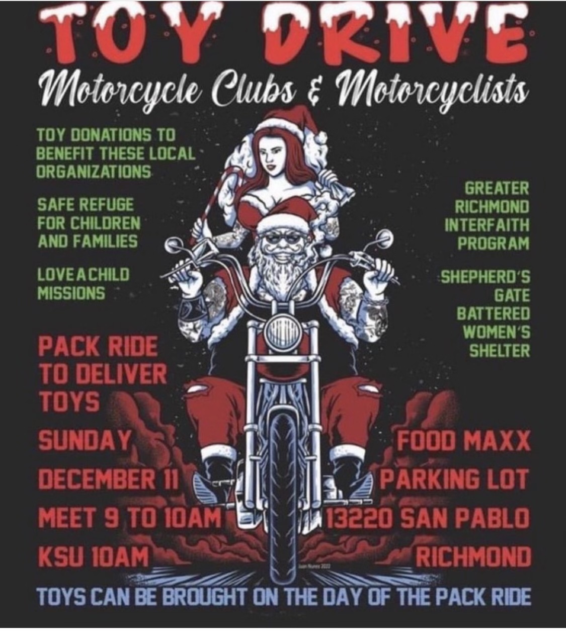 Toy Drive - Sunday December 11th - Hells Angels Richmond